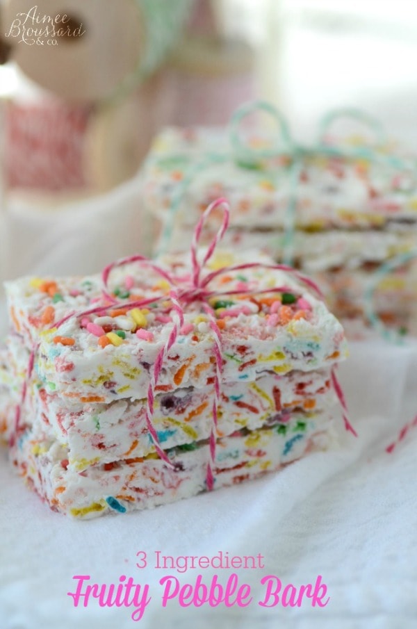 3 Ingredient Fruity Pebble Bark • Aimee's Pretty Palate