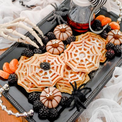 Halloween Spider Web Waffles • Aimee's Pretty Palate