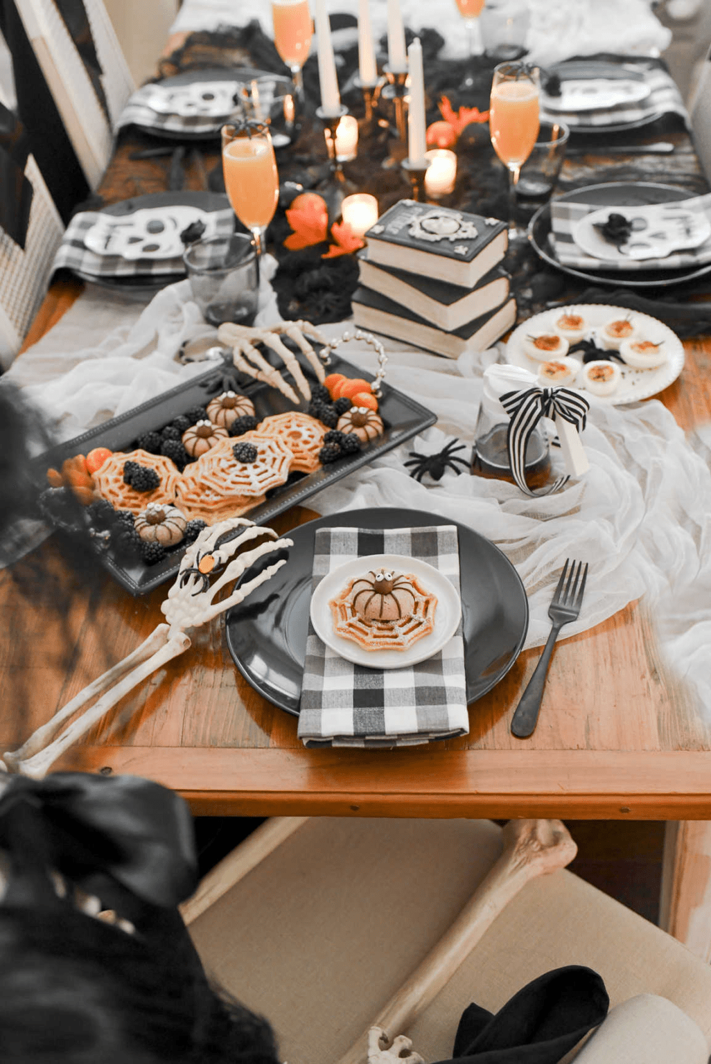 Halloween Spider Web Waffles • Aimee's Pretty Palate